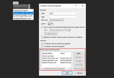 How To Add A Drop Down List In Microsoft Word