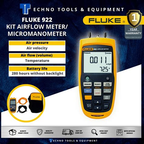 Fluke 922 Kit Airflow Meter Micromanometer Fk 922 Kit Shopee Malaysia