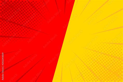Pop Art Retro Comic Yellow And Red Background Versus Lightning Blast
