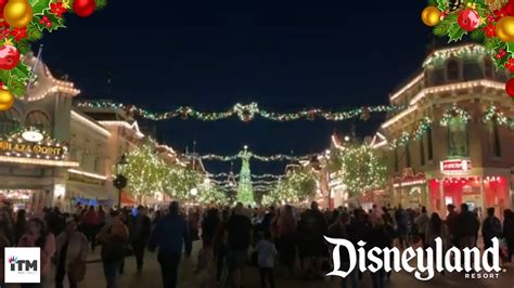 Stroll Through Main Street Usa • Christmas Holiday Lights • Disneyland
