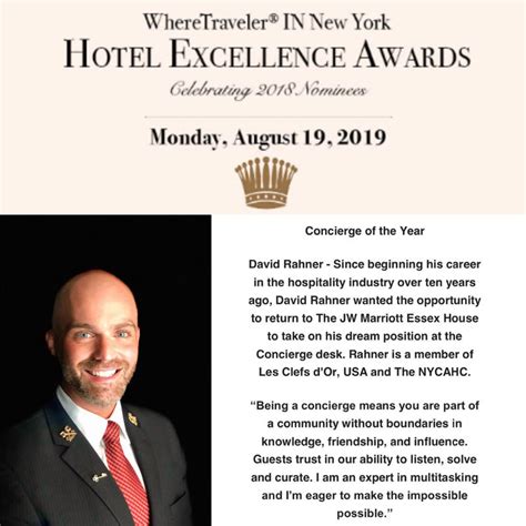 David Cj Rahner On Linkedin I Am Humbled And Honored To Be Nominated As Concierge Of The Year
