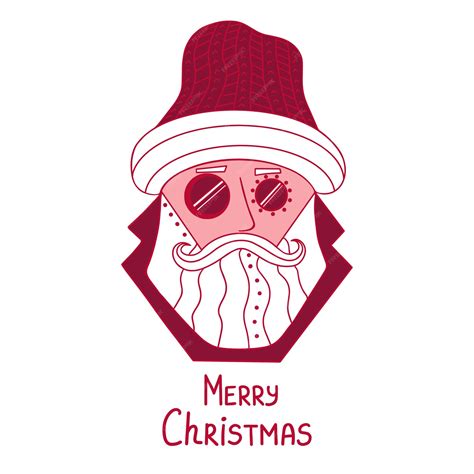 Premium Vector Santa Claus With Lettering Merry Christmas Hand Drawn