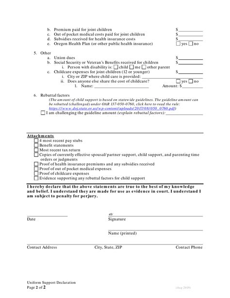 Oregon Uniform Support Declaration Fill Out Sign Online And Download Pdf Templateroller
