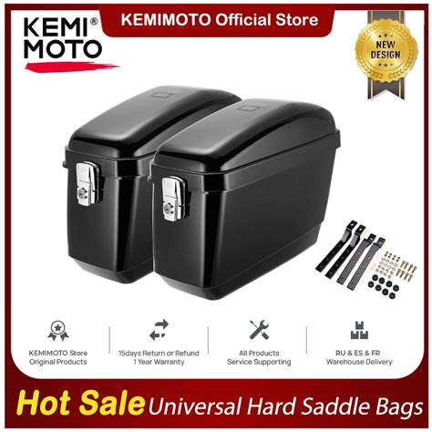 Motorcycle Universal Saddle Bags Side Boxs Luggage Tank Hard Case For
