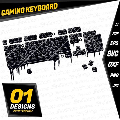 keyboard svg gamer keyboard svg keyboard dxf keyboard vector