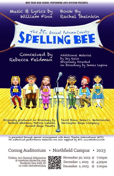 Tickets For The 25th Annual Putnam County Spelling Bee In Northfield