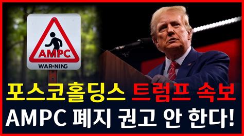 포홀 매도 금지 트럼프 인수위 공식 언급 Ampc 폐지 권고 안 한다 그런데 주가는 Youtube