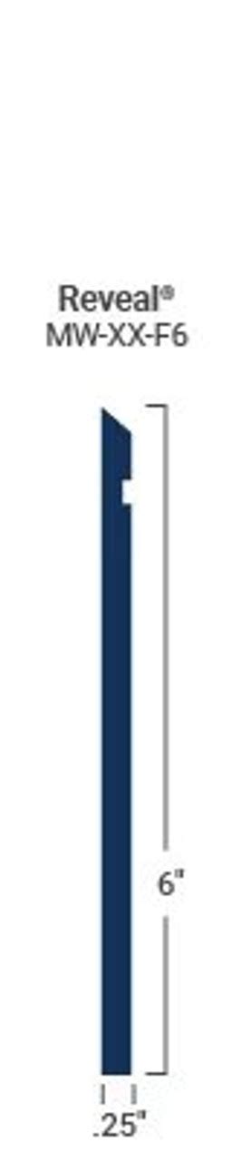 Millwork Contoured Wall Base Reveal 6in Height 8ft Length 1 4in