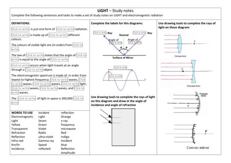 Light Electromagnetic Radiation Study Notes