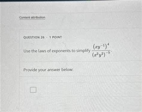 Solved Content Attributionquestion 26 1 ﻿pointuse The Laws