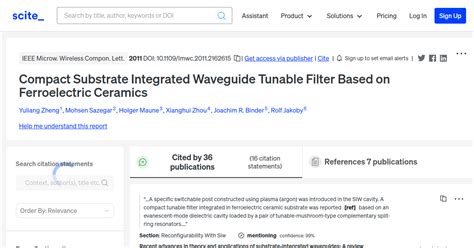 Compact Substrate Integrated Waveguide Tunable Filter Based On Ferroelectric Ceramics