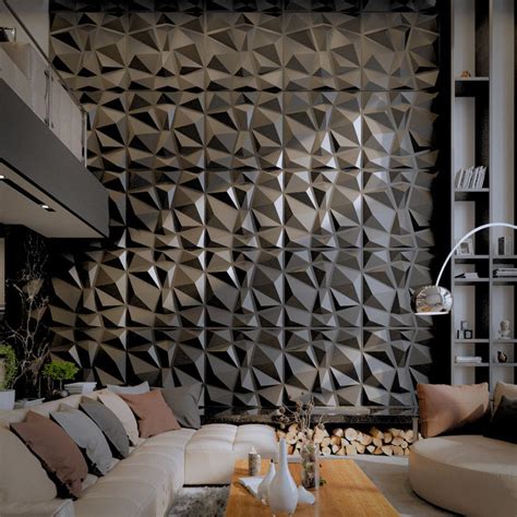 Diamond Geometric Leather Wall Panel Articture
