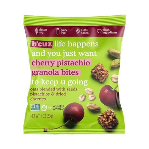 Bcuz Granola Bites Cherry Pistachio Fuel Goods