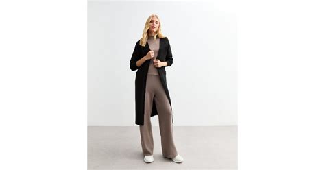 Black Open Front Midi Cardigan New Look