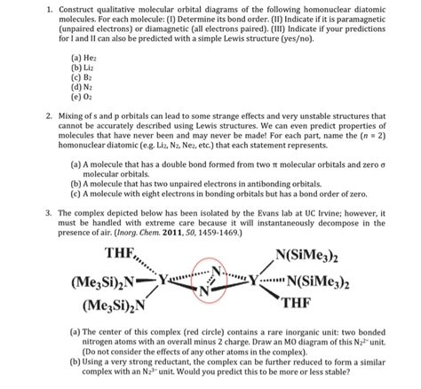 Solved Construct Qualitative Molecular Orbital Diagram Chegg