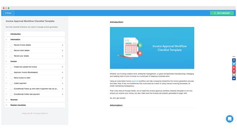 Process St Invoice Approval Workflow Checklist Template Template Road