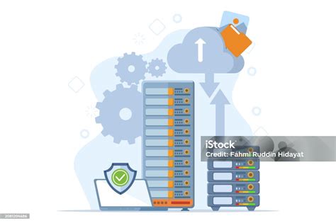 Concept Of Cloud Storage File Downloading Database Protection Data Center File Management