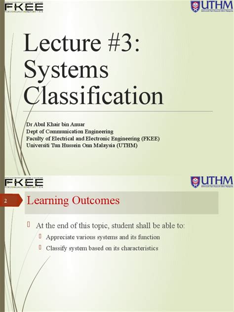 Lecture 3 Systems Classification Download Free Pdf Linearity Nonlinear System