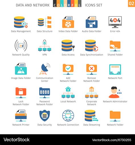 Networks Set 02 Royalty Free Vector Image VectorStock