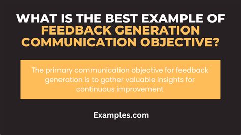 19 Feedback Generation Communication Objective Examples