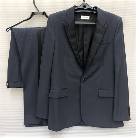 【やや傷や汚れあり】ck サンローランパリ Saint Laurent Paris 48 メンズ スーツ セットアップ スモーキングジャケット