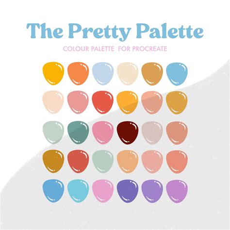 The Pretty Palette Colour Palette For Procreate 30 Colours Swatches