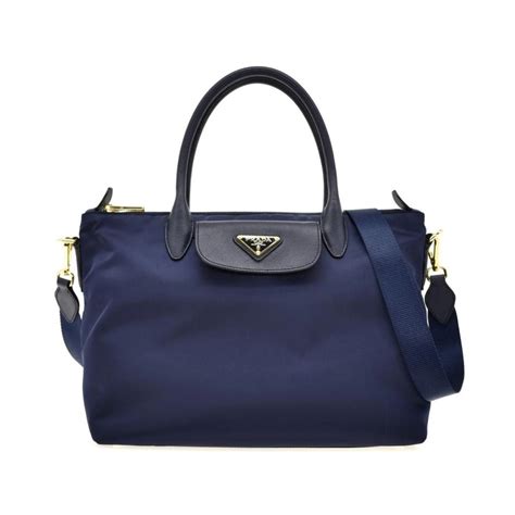 Gorjy Prada Tessuto Saffiano Baltico Blue Leather Top Handle Bag 1ba106