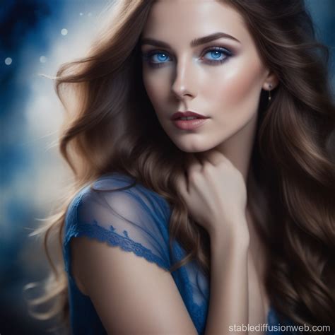 Mysterious Blue Eyed Woman In Watercolor Stable Diffusion Online