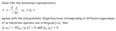 Solved Show that the momentum representation xiℏpxpxpx Chegg