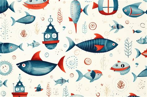 Nautical Pattern Premium Ai Generated Image