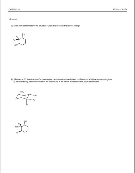 Solved Chem Problem Se Group A Draw Both Conformers Chegg