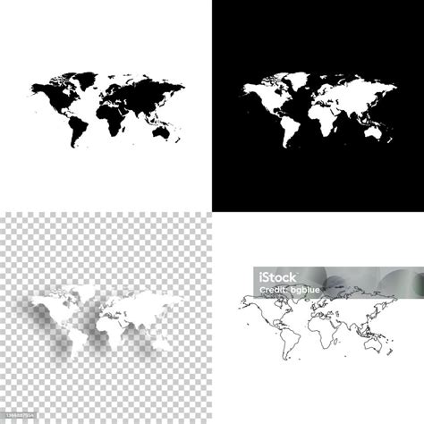 デザインのための世界地図空白白黒の背景 ラインアイコン 世界地図のベクターアート素材や画像を多数ご用意 世界地図 地球儀 地球