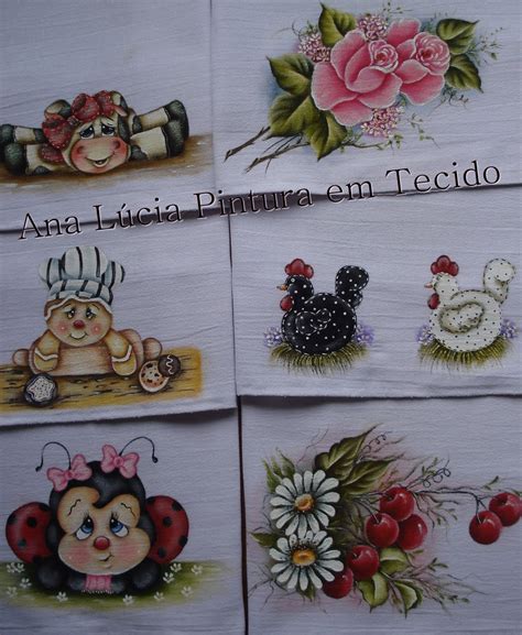 Pintura em Tecido Crochê Pacth Aplique e Costura Ana Lu Artes Pintura em tecido panos de