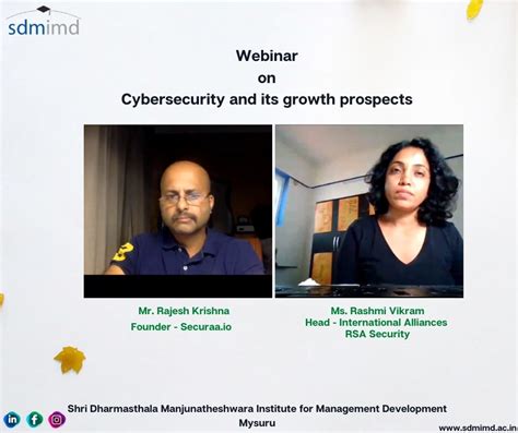 Webinar On Cybersecurity And Its Growth Prospects SDMIMD