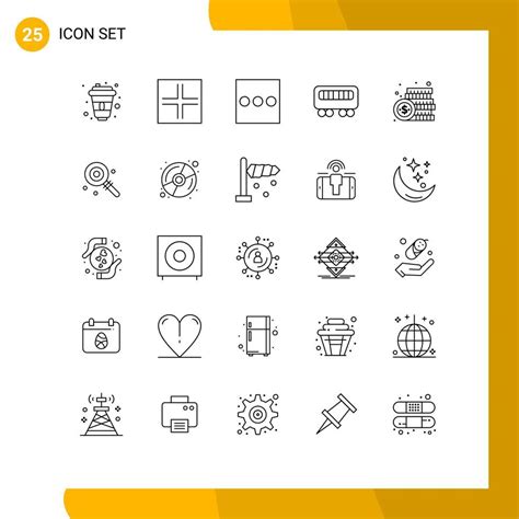 Paquete De Iconos De Vector De Stock De 25 Signos Y Símbolos De Línea