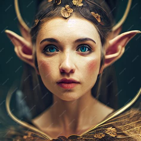 Premium Photo Woman Elf Fantasy Portrait Pointy Ears 3d Rendering
