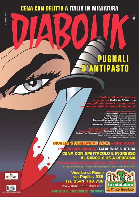 Italia In Miniatura Si Tinge Di Giallo Per DIABOLIK PUGNALI DANTIPASTO