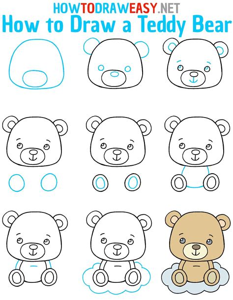 How To Draw A Teddy Bear Step By Step Teddy Bear Drawing Easy