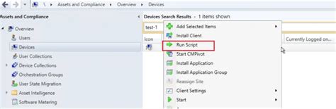how to run script in sccm without creating a package application