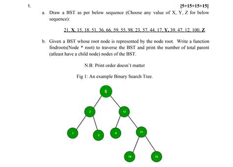 Solved 1 A 5151515 Draw A Bst As Per Below Sequence