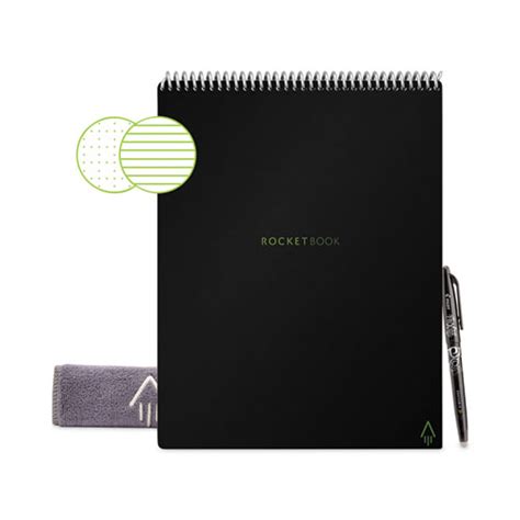 Flip Smart Notepad Black Cover Lined Dot Grid Rule 8 5 X 11 White