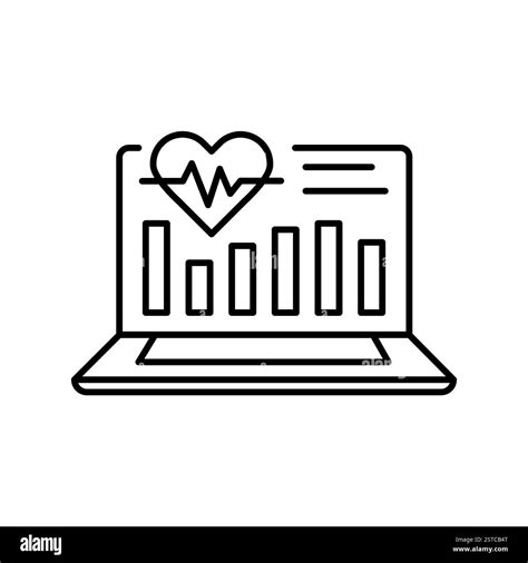 Data Analytics In Medicine Line Icon Vector Isolated Element Editable