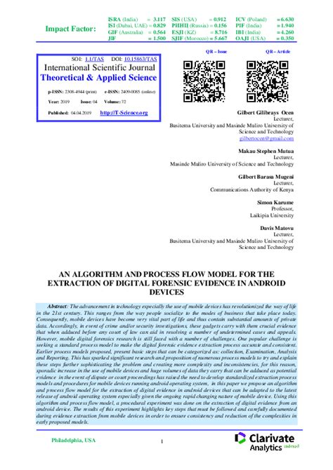 pdf an algorithm and process flow model for the extraction of digital