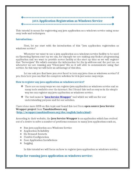 Docx Java Application Registration As Windows Service Dokumentips