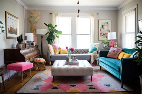 Premium AI Image Chic And Eclectic Home With Mismatched Furniture