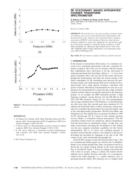 Pdf Rf Stationary Waves Integrated Fourier Transform Spectrometer