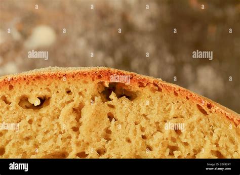 Freshly Baked Traditional Bread On Wooden Table Retro Bread On The Background Of The Table With