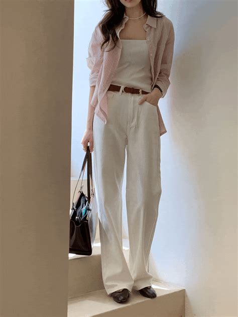 웰린 3가지 기장 하이웨스트 세미 와이드 코튼 팬츠 4color 나이브실루엣
