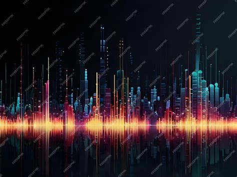 Premium Photo Data Visualization Data Network Sound Waves Effect Or Abstract Technology