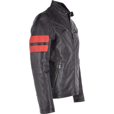 New Men Genuine Leather Jacket Black Retro Slim Fit Biker Motorcycle